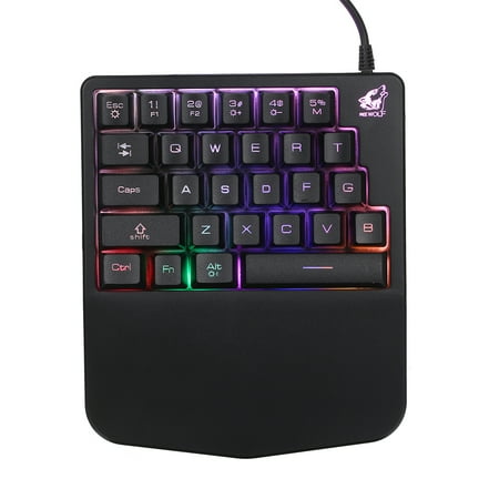 Free Wolf One-handed Membrane Keyboard 28 Keys with Backlight Single ...