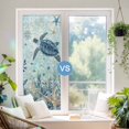 Blue Sea Turtle Starfish Coral Shells Window Privacy Film, Rainbow Film ...