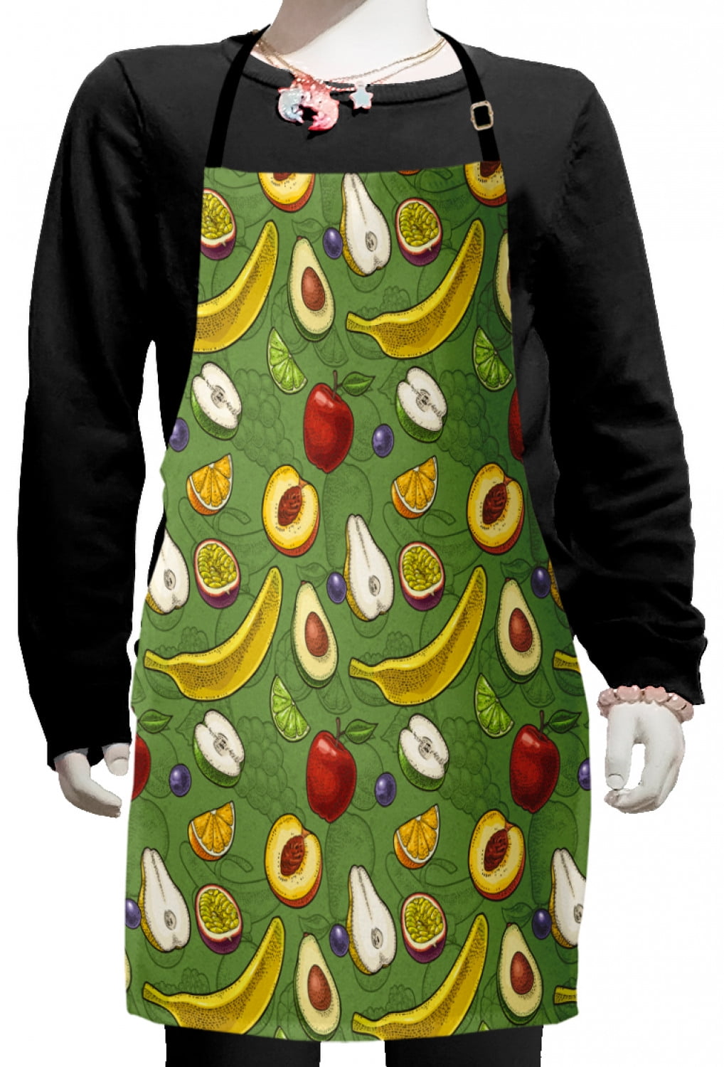 Fruits Kids Apron, Avocado Apples Banana Grapes Lime Healthy Peach ...