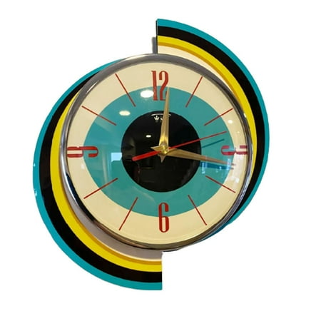 Vintage Mid Century Clock Battery Operated For Living Room Decoration ...