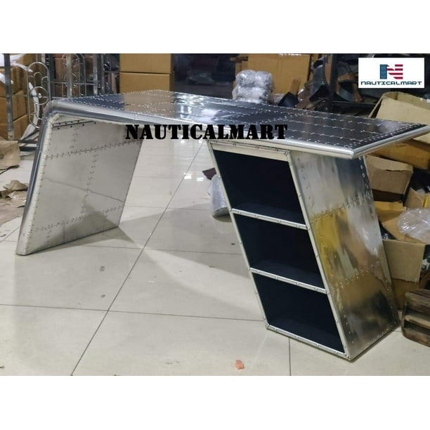 Nauticalmart Aviator Wing Desk Vintage Aluminium Table Mid Century ...