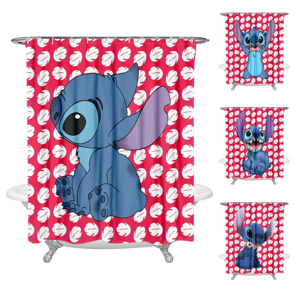 Stitch Shower Curtain Polyester Shower Curtain Easy Care Fabric With