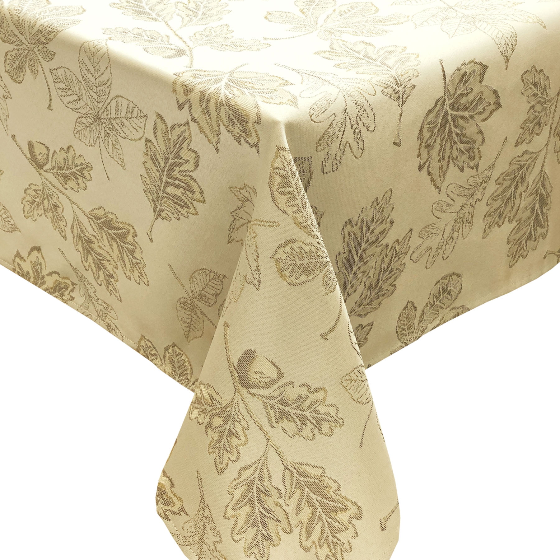 Harvest Leaf Yarn Dyed Metallic Jacquard Woven Tablecloth Runner and ...