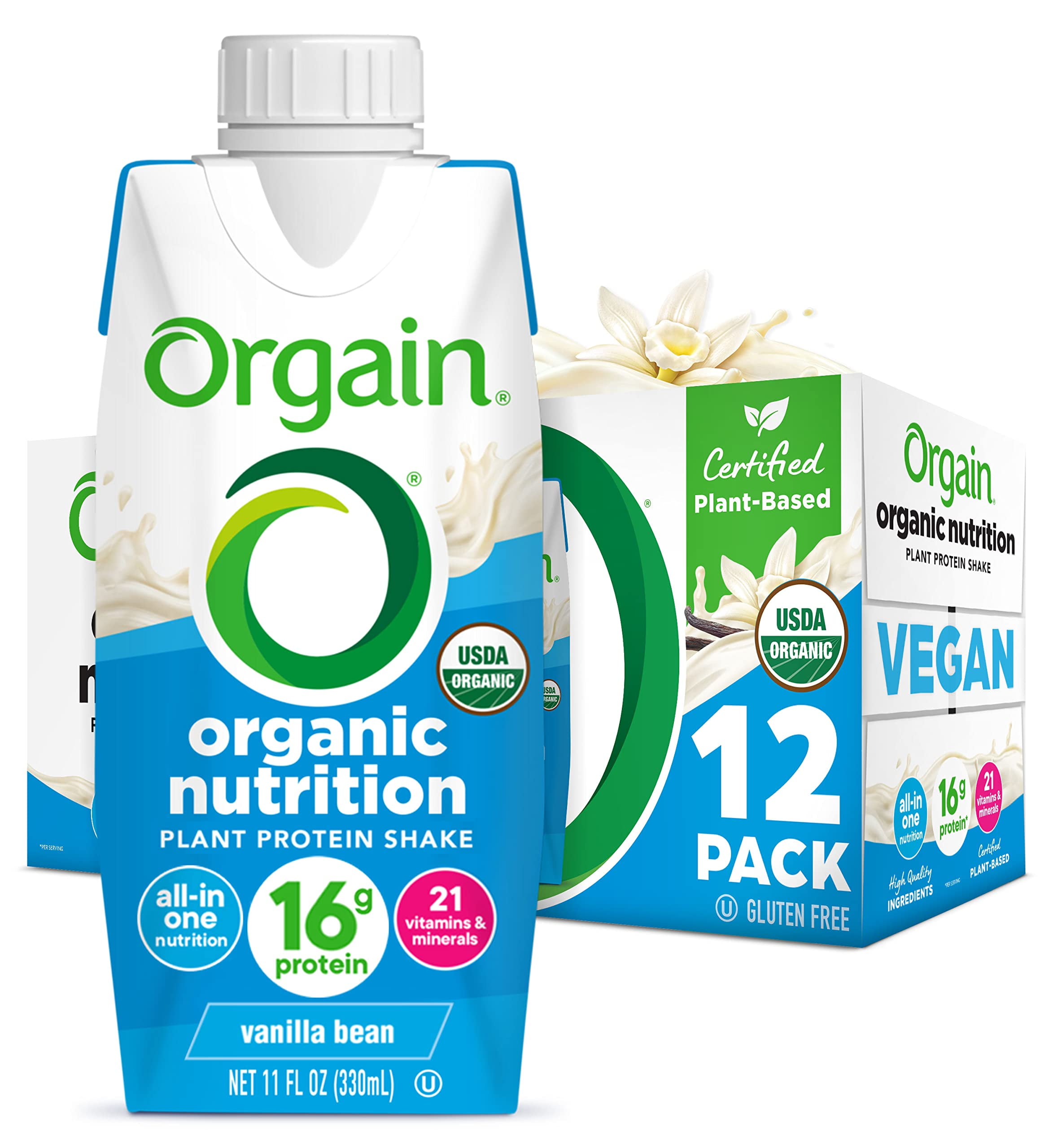 Orgain Organic Nutritional Vegan Protein Shake, Vanilla Bean - 16g ...