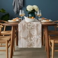Brown Coastal Cotton Linen Table Runner Nautical Starfish Octopus Coral ...