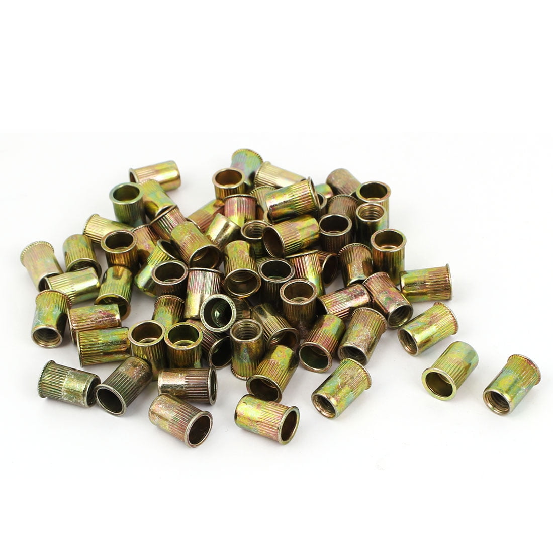M8 Zinc Plated Carbon Steel Rivet Nut Rivnut Insert Nutsert Bronze Tone ...