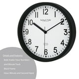 Mainstays Basic Indoor 8.78" Black Analog Round Modern Wall Clock ...