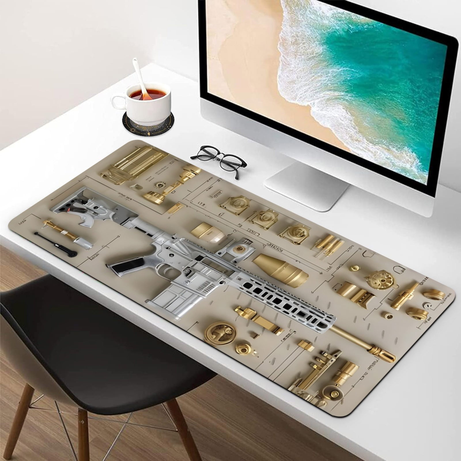 Click here for Rkstn Mouse Pad Cool Military Weapon Build Weapon... prices