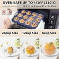 2 Pack Silicone Muffin Pan 12 and 24 Cup with Metal Frame,Non Stick ...