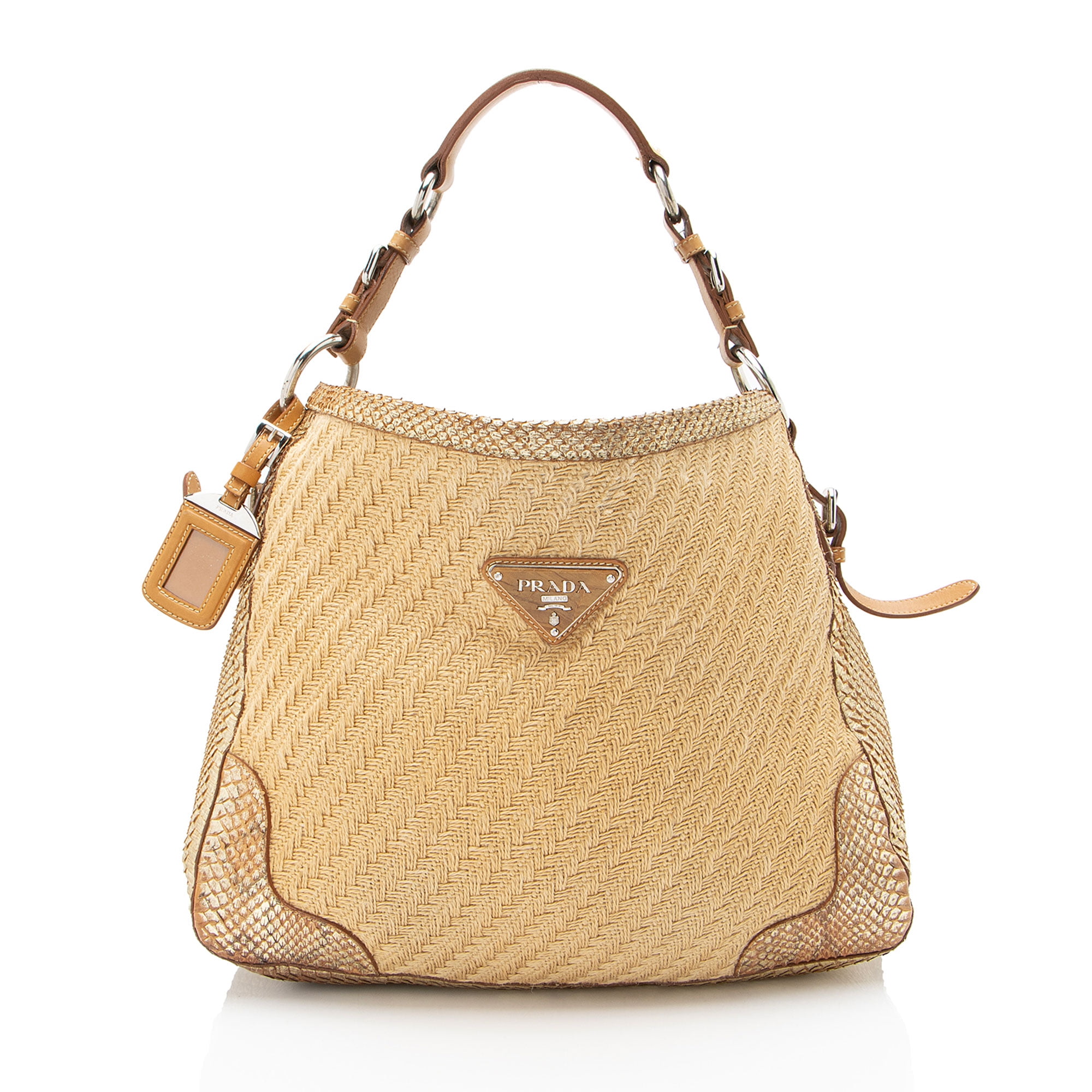 Pre-Owned Prada Jute Metallic Python Hobo - Walmart.com