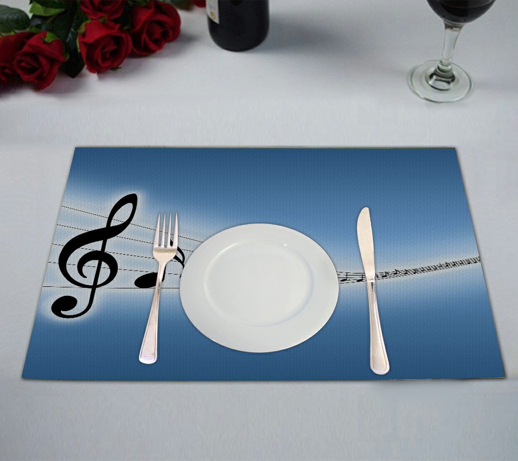 GCKG Lovely Melody Music Notes Placemat 12x18 inches Set of 2 | Walmart ...