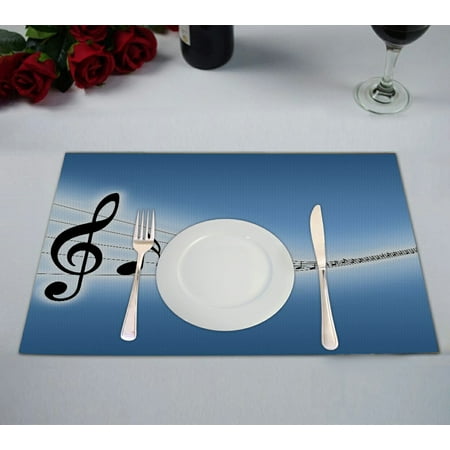 GCKG Lovely Melody Music Notes Placemat 12x18 inches Set of 2 | Walmart ...