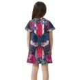 BZSMCE Short Sleeve dress Dress Casual Cotton Dresses-Butterfly Flower ...