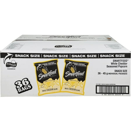 Frito-Lay Smartfood Popcorn, White Cheddar, 45 Gram Pack of 36 ...