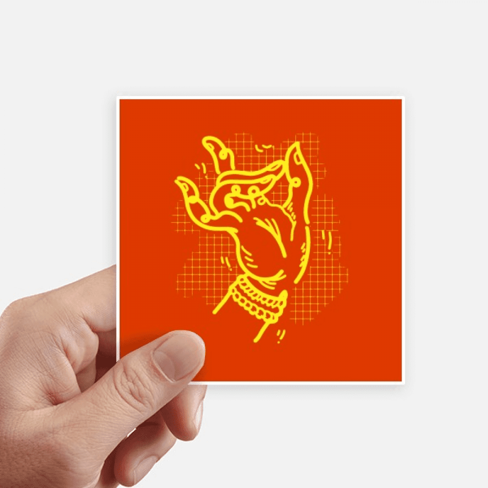 Lotus Fingerprint Mudra Motion Sticker Square Waterproof Stickers ...
