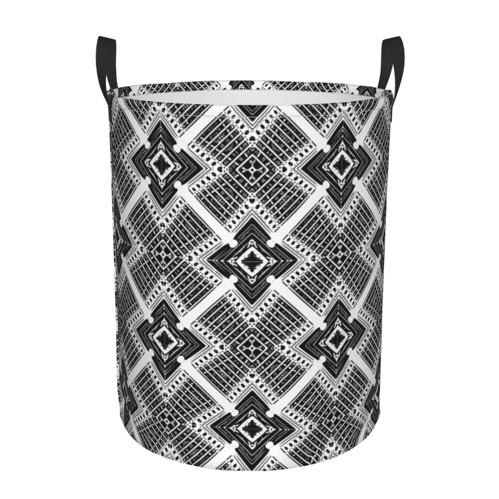 DouZhe Waterproof Collapsible Large Laundry Baskets, Geometric Grid ...