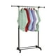 Zimtown Adjustable Rolling Clothes Rack Single-Bar Rail Hanging Garment ...