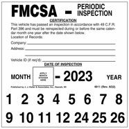 Annual Vehicle Inspection Label 50-pack - 2-Ply, Vinyl with Laminate ...