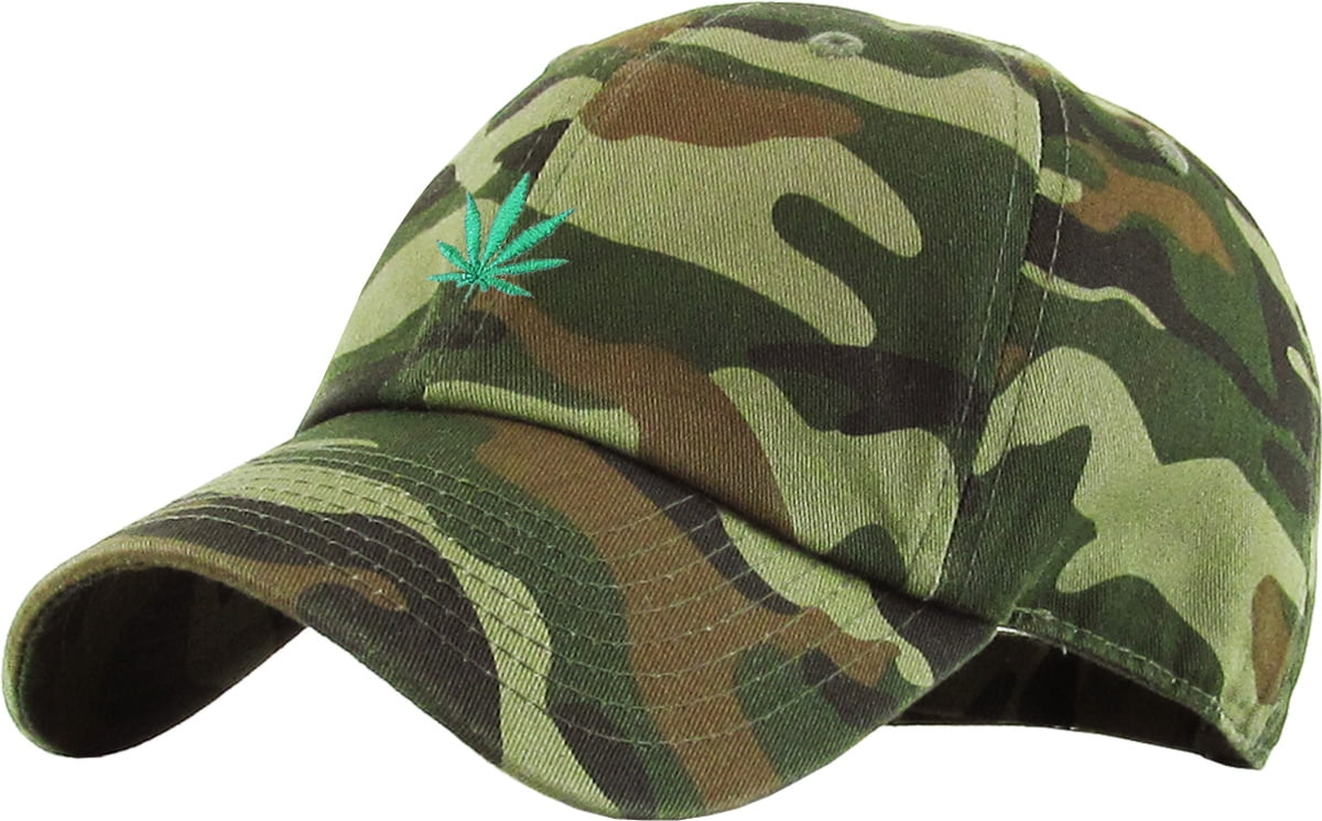 Marijuana Leaf Camo Dad Hat Baseball Cap Polo Style Adjustable Cannabis ...