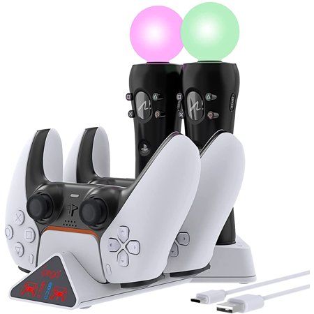 Charger Station for PS Move Motion & PS5 Controller, 4 in 1 Controller ...