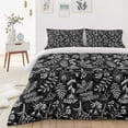 Abstract Flowers Comforter Set King Size, White Dandelion Lavender ...