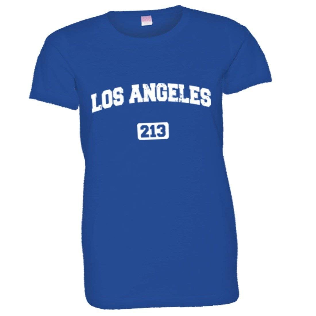 PleaseMeTees™ Womens Los Angeles 213 L.A. Area Code Distressed HQ Tee ...