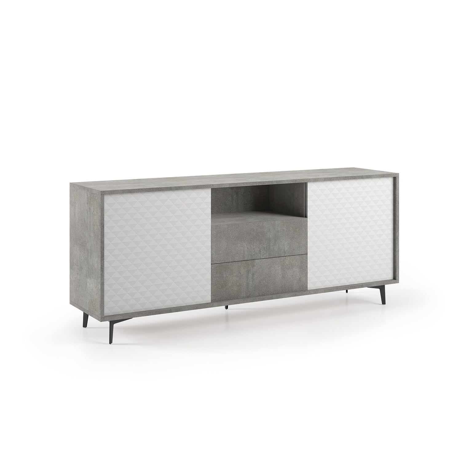 Casabianca Home CAMERON buffet-server in concrete gray melamine frame ...