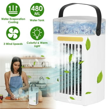 KLOUDIC Portable Air Cooler, Personal Evaporative Fan, Oscillating Mist ...