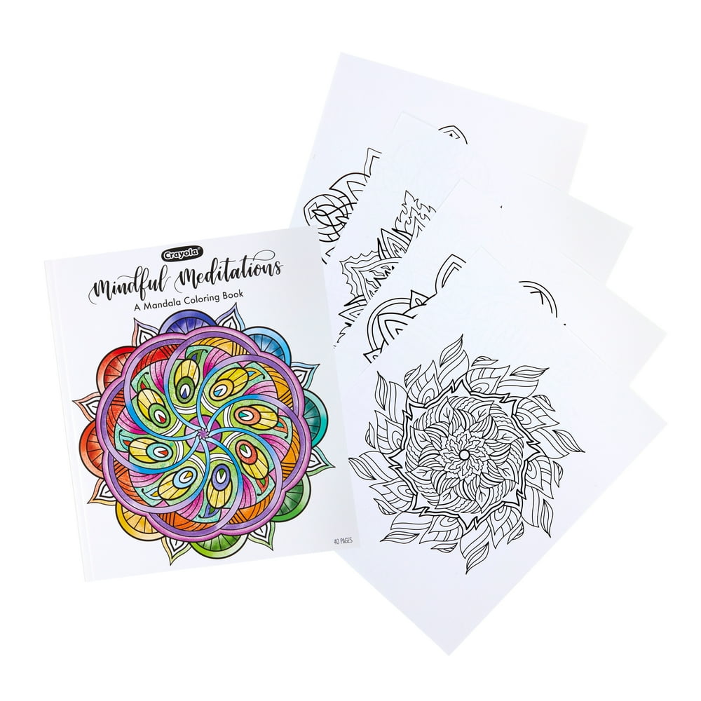 Crayola Mandala Coloring Book, Adult Ages 8+, 40 Pages - Walmart.com ...