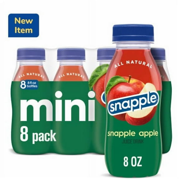 Snapple Apple All Natural Fruit Juice Drink, 8 fl oz Plastic Bottles ...