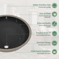 20x16 Inch Matte Black Oval Undermount Bathroom Sink with Overflow ...