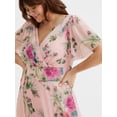 Scarlett & Jo Isabelle Floral Angel Sleeve Maxi Dress - Pink, 20 ...