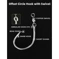 BLUEWING Offset Circle Hook with Swivel 5pcs Stainless Steel Fishing ...