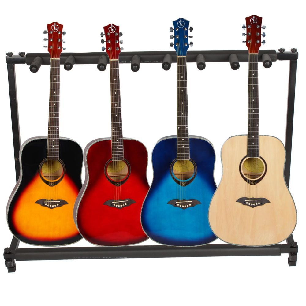 Zimtown 3 5 7 9 Triple Folding Multiple Guitar Bass Holder Rack Stand ...