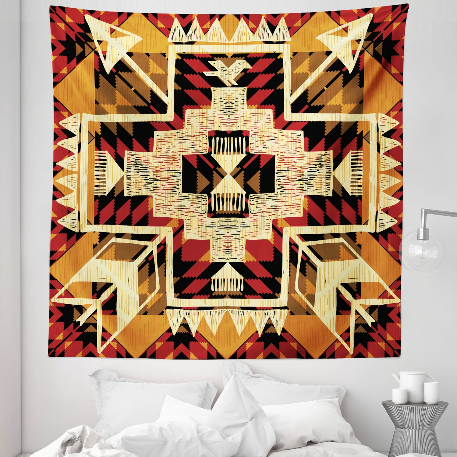 Retro Tapestry, Inspired Pattern Graphic Design Abstract Art Earth ...