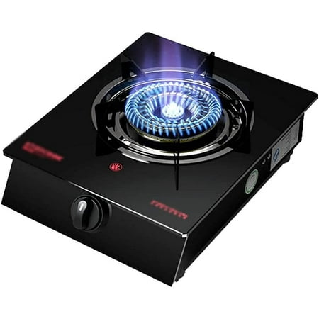 Profession Gas Stove,Portable Gas Cooktop 1 Burner Wok Black Glass Cooker 5.2 KW Outdoor Camp ...