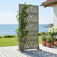 MAYEERTY 5 Panels Metal Outdoor Garden Privacy Screen Panel Patio ...