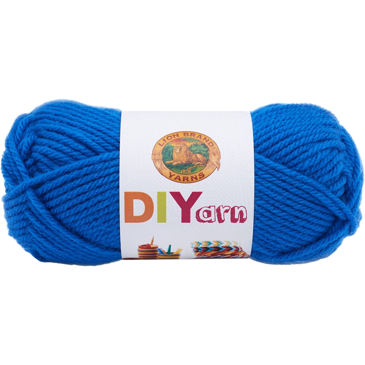 Lion Brand Yarn DIYarn Royal Blue Craft Medium Acrylic Blue Yarn ...