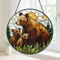 Bear Family Window Suncatcher with Stained Glass Look, Warm Nature Home ...