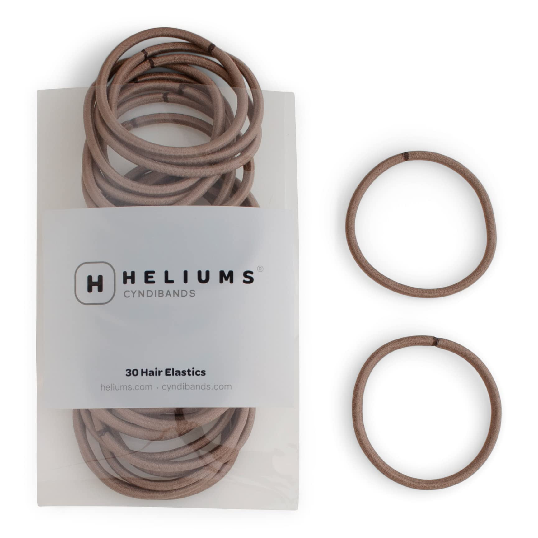 Heliums Light Brown Large Hair Elastics, 2.25 Inch 4mm Ponytail Holders ...