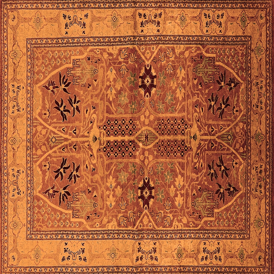 Ahgly Company Indoor Square Oriental Orange Traditional Area Rugs, 6 ...