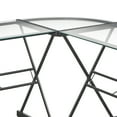 TMS Atrium L Shape Adult Computer Desk with Metal Frame & Clear Glass ...