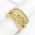 Gold Bangles Bracelet for Women Chunky Curved Stacking Plated Bead Ball ...