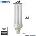 Philips PL-C Linear Compact Fluorescent Lamp, 12.7W, 2-Pin GX23-2 Base, 800 Lumens, 4100K Cool ...