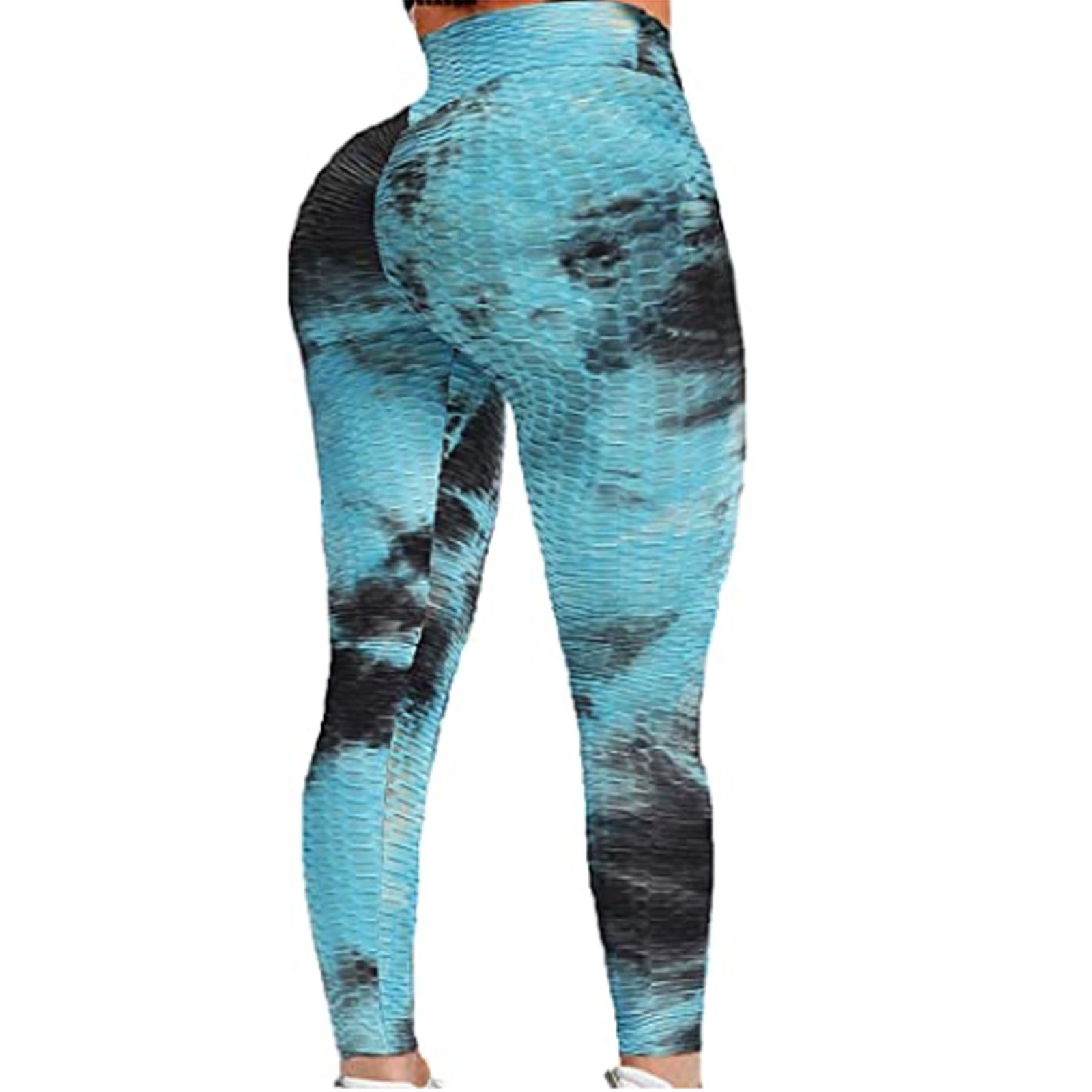 Fittoo Women High Waist Yoga Pants Tie Dye Tummy Control Tight