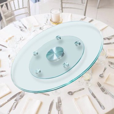 Lazy Susan Dinner Turntable - Full Set for Long Rectangular Kitchen ...