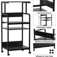 4 Tier Stand with Storage Shelf, Tall Mobile Printer Table for Home ...