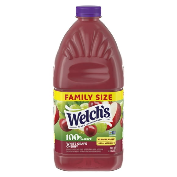 Welch's 100% Juice, White Grape Cherry, 96 fl oz Bottle