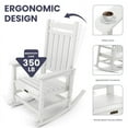 JUSTLET Outdoor Oversized Slat Rocking Chair, White - Walmart.com