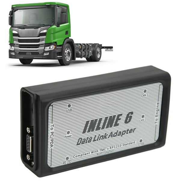 For INLINE 6 Data Link Adapter Kit Heavy Duty Diagnostic OBD2 Scanner ...